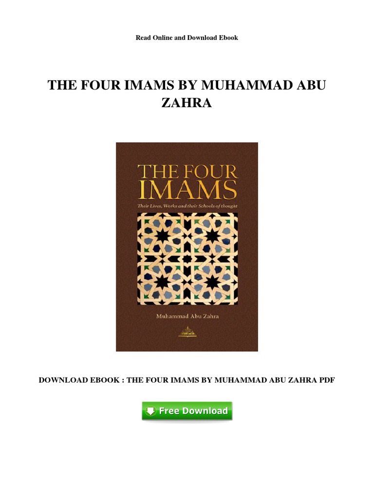 The Four Imams by Muhammad Abu Zahra | PDF | Islamic Branches | E Books