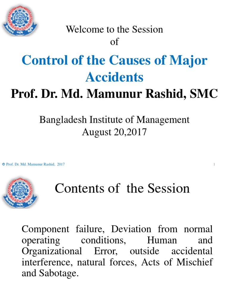 Control of The Causes of Major Accidents | PDF | Process Control | Hazards