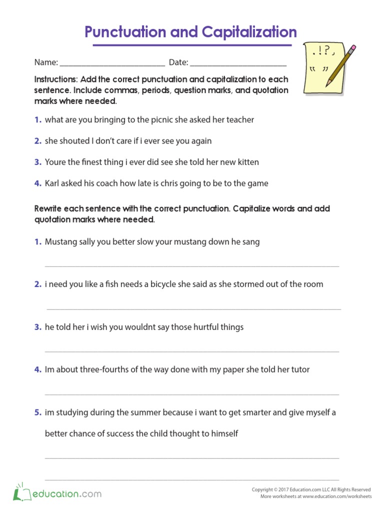 Punctuation and Capitalization | PDF