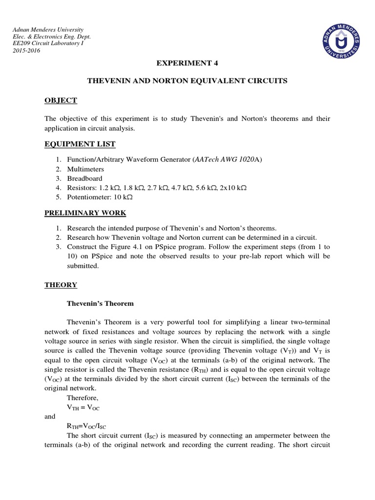 EE209 Experiment 4 | PDF | Electrical Network | Electrical Engineering