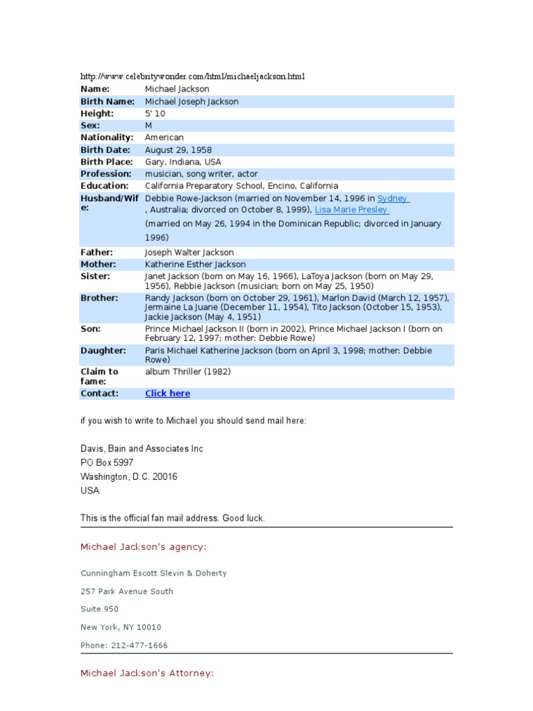 Michael Jackson: Biography & Career Highlights | PDF | Social Science