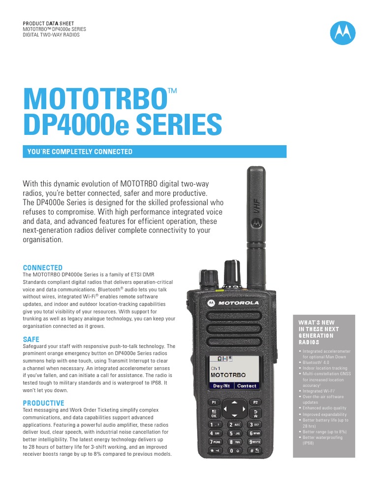 Dp4000e Datasheet Eng | Download Free PDF | Very High Frequency | Radio