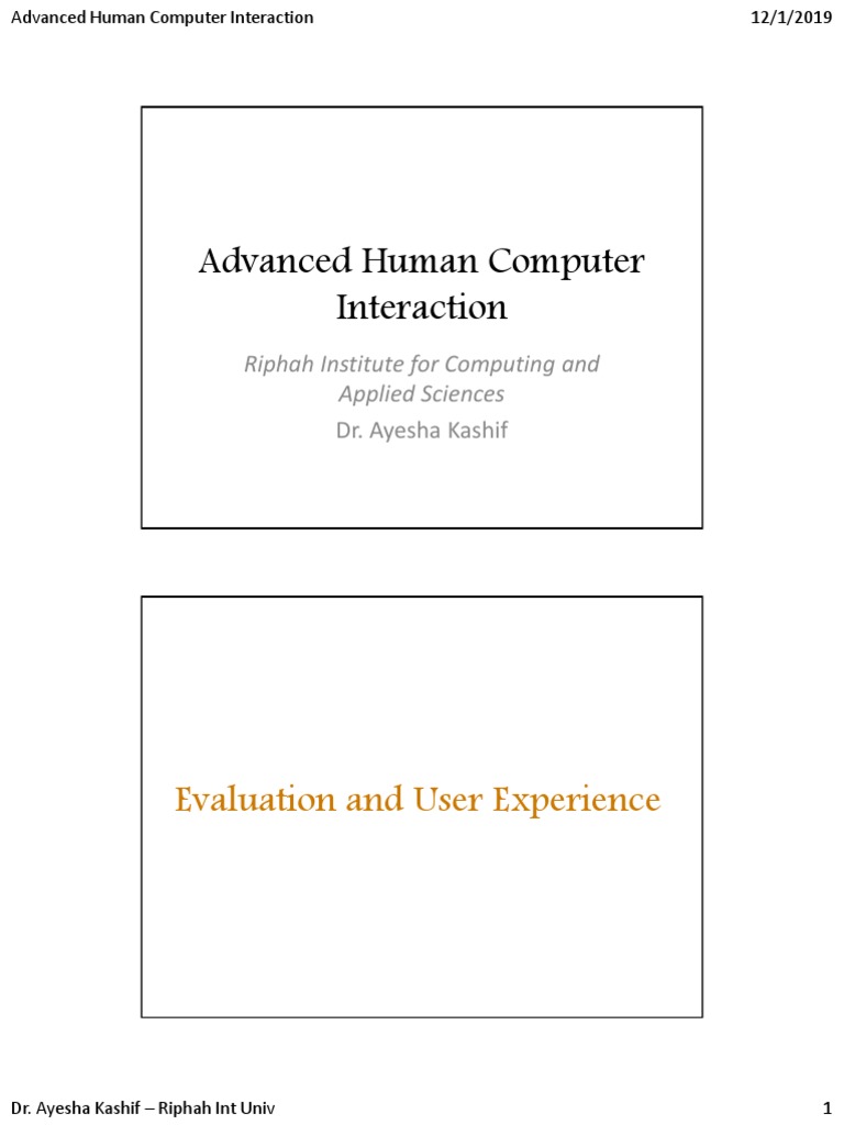 6 - Evaluation and User Experience | PDF | Usability | Experiment
