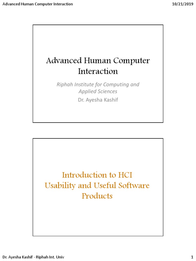 Intro To HCI and Usability | PDF | Human–Computer Interaction | Usability