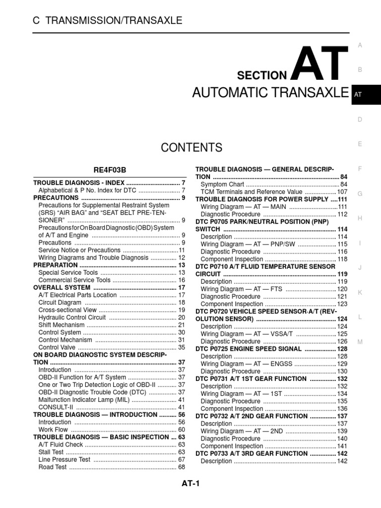 Automatic Transaxle: Section | PDF | Medical Diagnosis | Transmission ...
