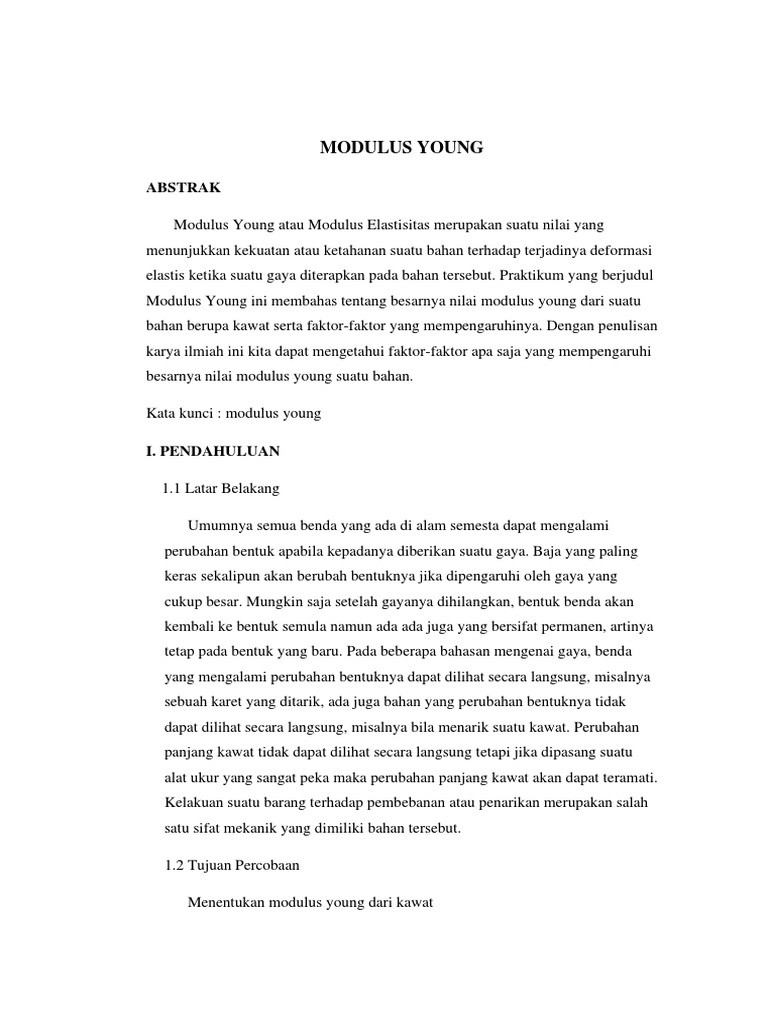 Laporan Praktikum Modulus Young | PDF