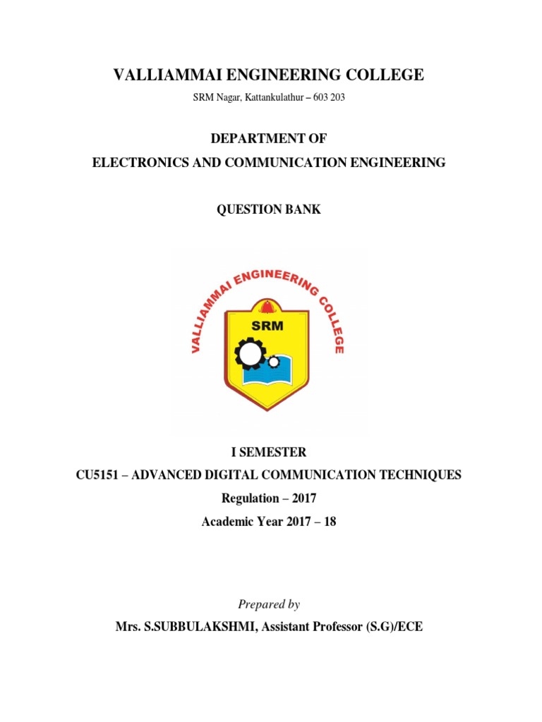CU5151-Advanced Digital Communication Techniques | PDF | Orthogonal ...