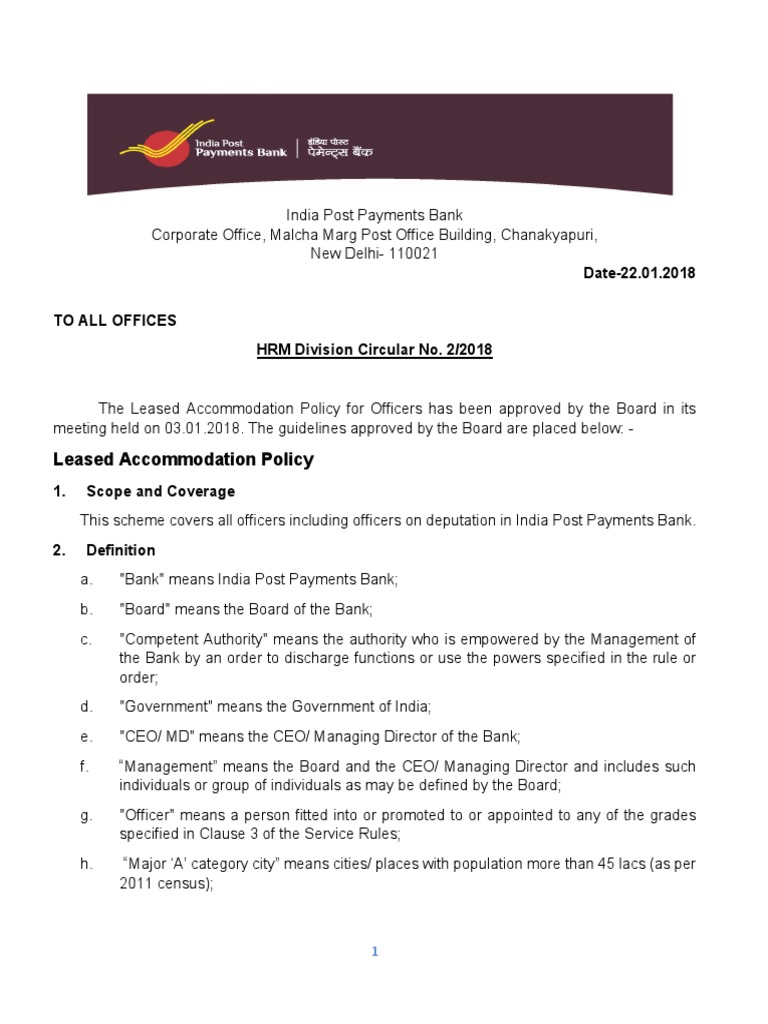 Lease Policy Circular | PDF | Landlord | Lease