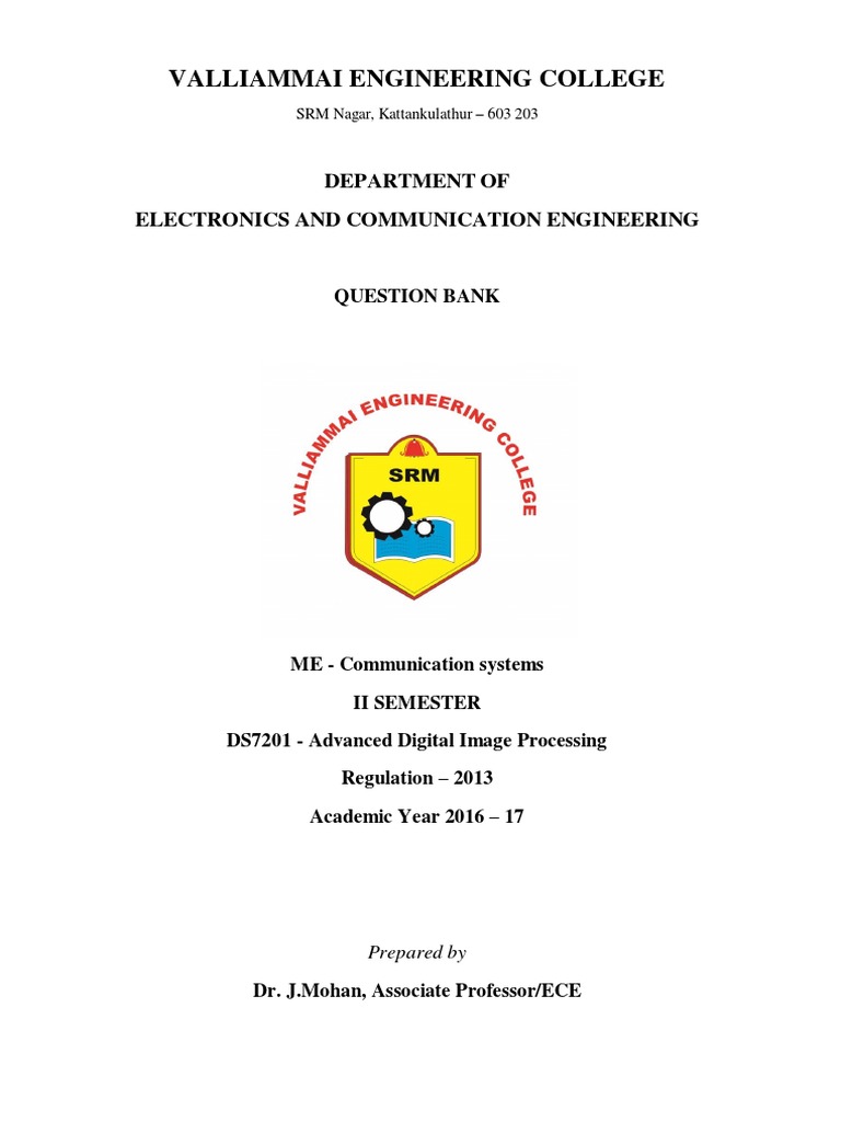 DS7201-Advanced Digital Image Processing | PDF | Image Segmentation | Stereoscopy
