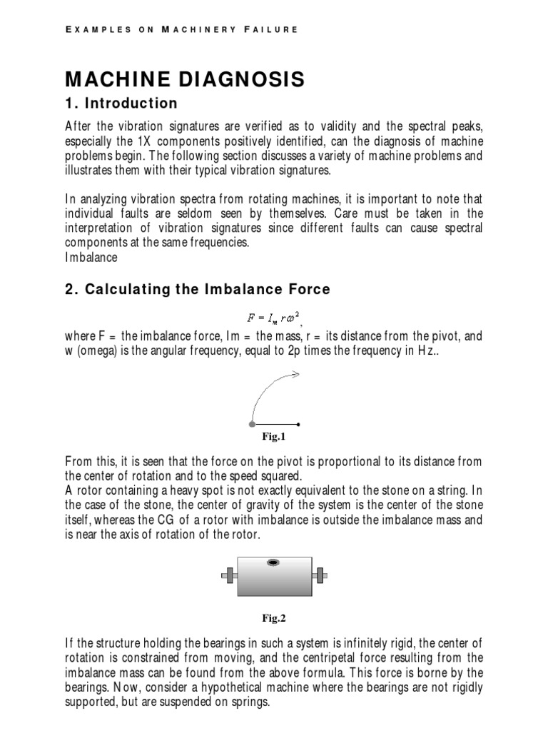 Machine Diagnosis and Imbalance Analysis | PDF | Gear | Bearing ...