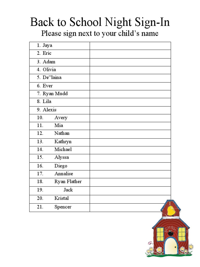 Back To School Night Sign | PDF