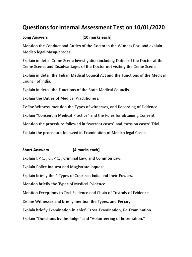 Forensic Questions | PDF | Witness | Forensic Science