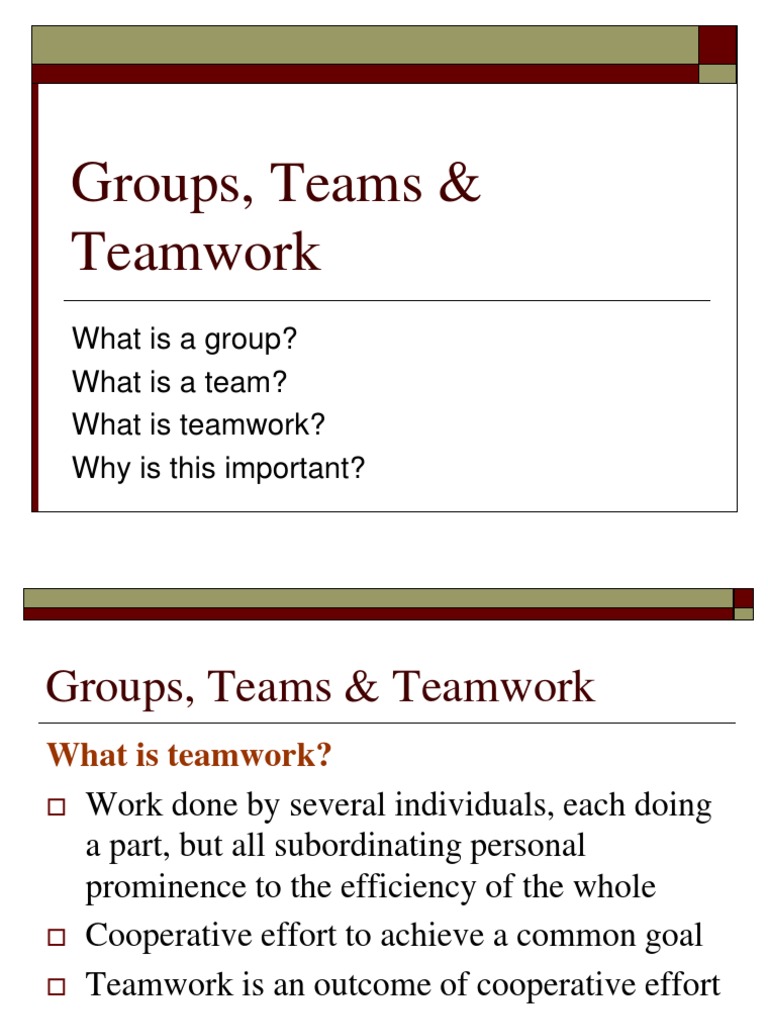 Understanding Groups and Teams | PDF