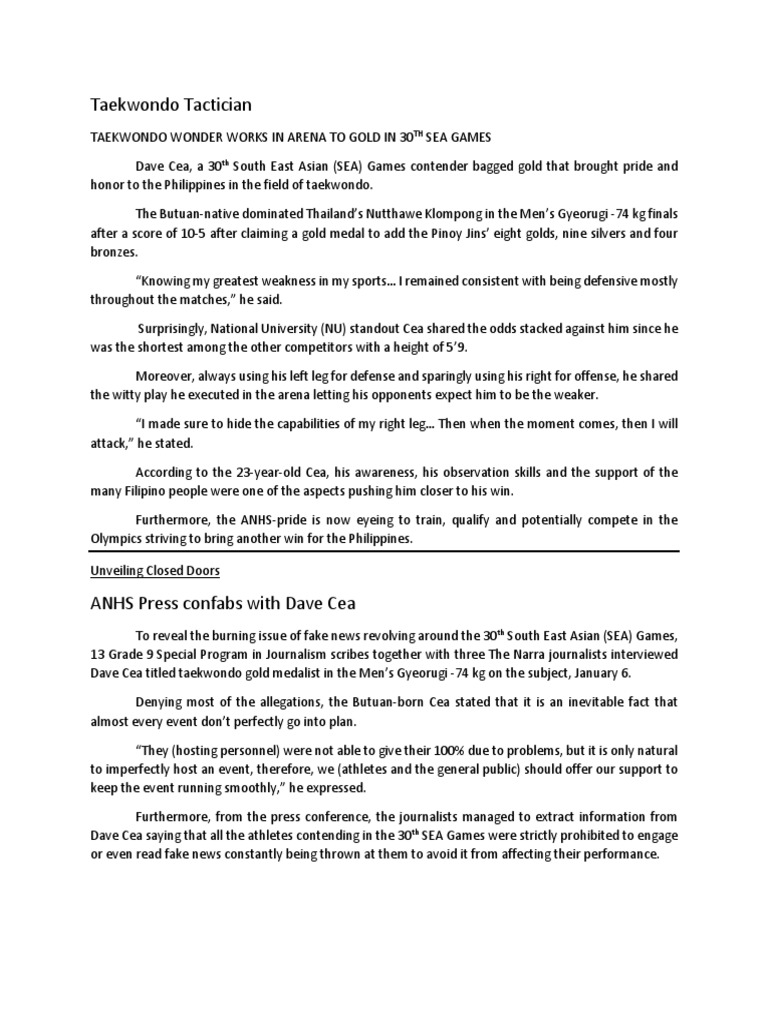 Dave Cea 30th South East Asian | PDF | Sports