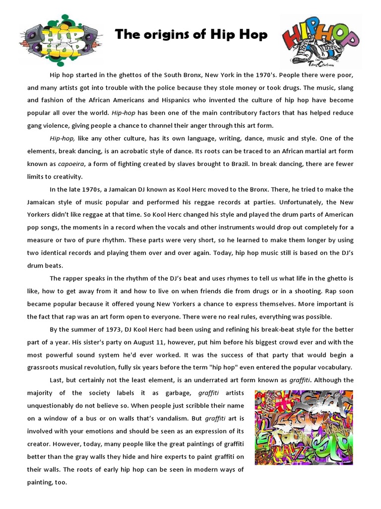 A Hip Hop Activity | PDF | Hip Hop Music | African American Music