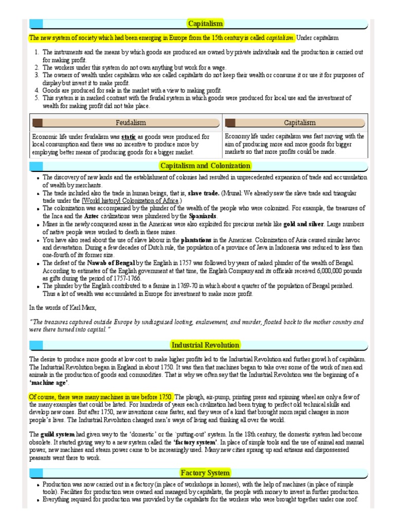 Industrial Revolution, Capitalism, Their Effect On Society, Rise of ...