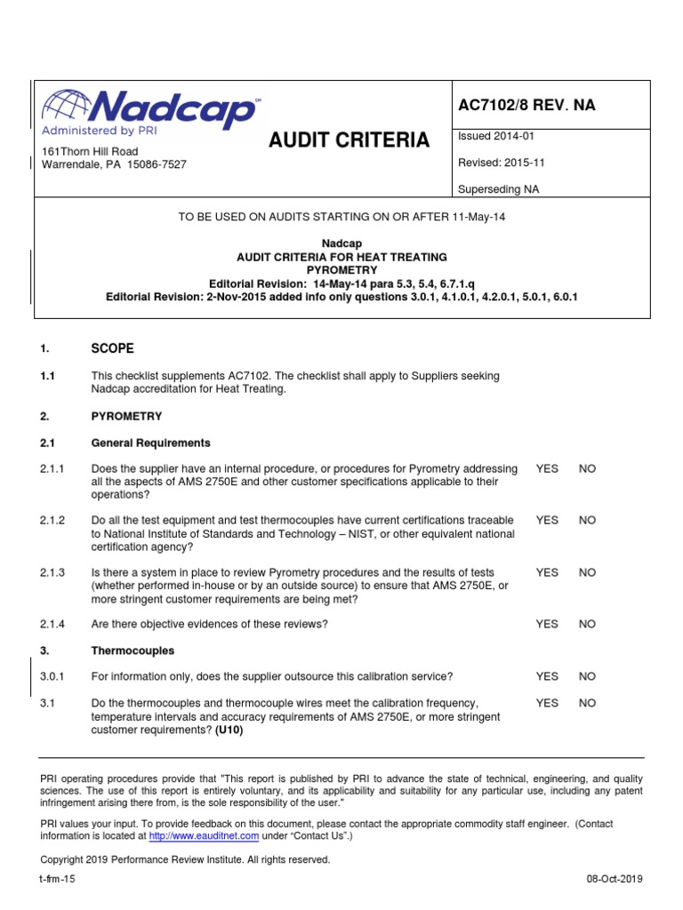 AC7102.8 Rev NA | PDF | Thermocouple | Instrumentation