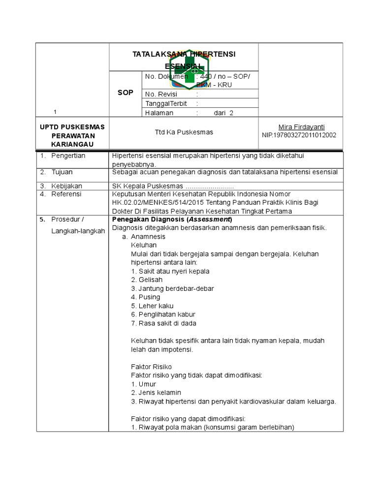 Form Sop HT | PDF