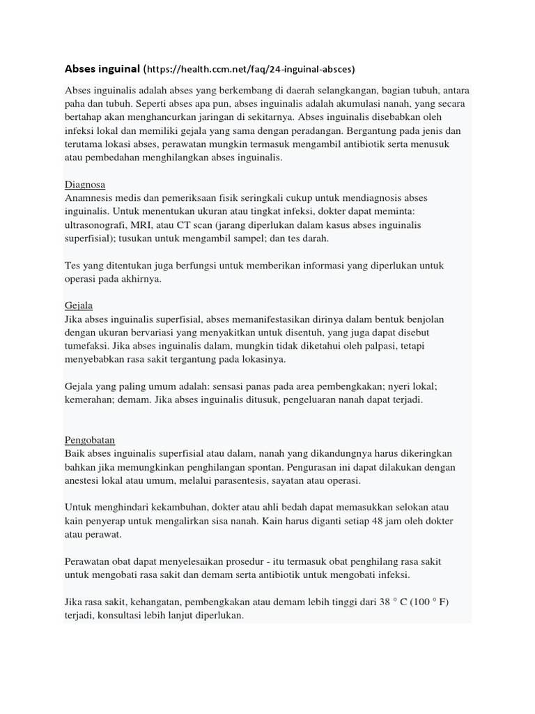 Abses Inguinal | PDF