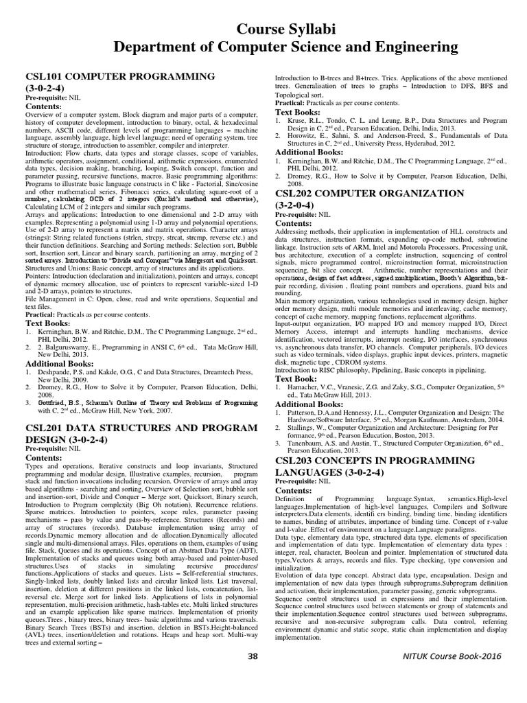 CSE Syllabus | PDF | Data Type | Databases