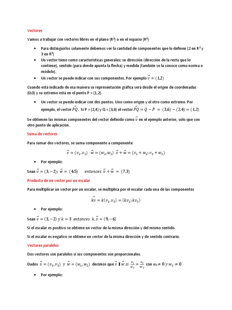 Teoría de Vectores | PDF | Vector Euclidiano | Escalar (Matemáticas)