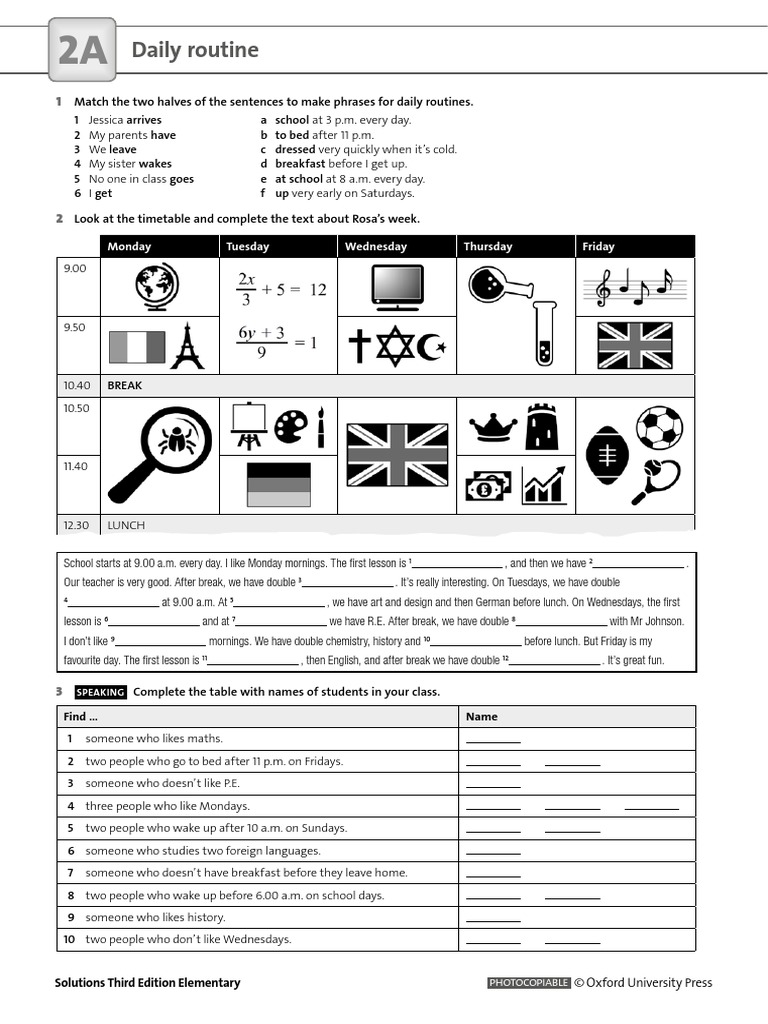 2a Daily Routine PDF | PDF | Cognitive Science | Cognition