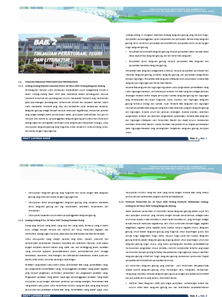 Draft Akhir Unisma Bab 2 - Tinjauan Peraturan Dan Studi Literatur - Rev. Cek Final 08122019 PDF ...