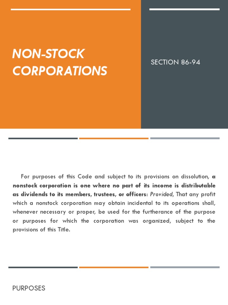 Non-Stock Corporations | PDF | Board Of Directors | Corporations