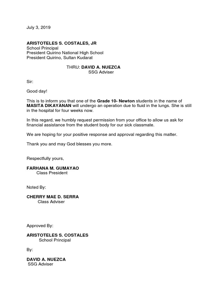 Request Letter Financial Assistance | PDF