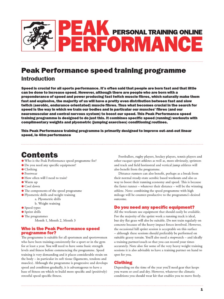 Speed Training Program PDF | PDF | Weight Training | Human Leg