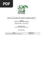 Subway SWOT and PESTLE Analysis 2023 | PDF | Swot Analysis | Restaurants