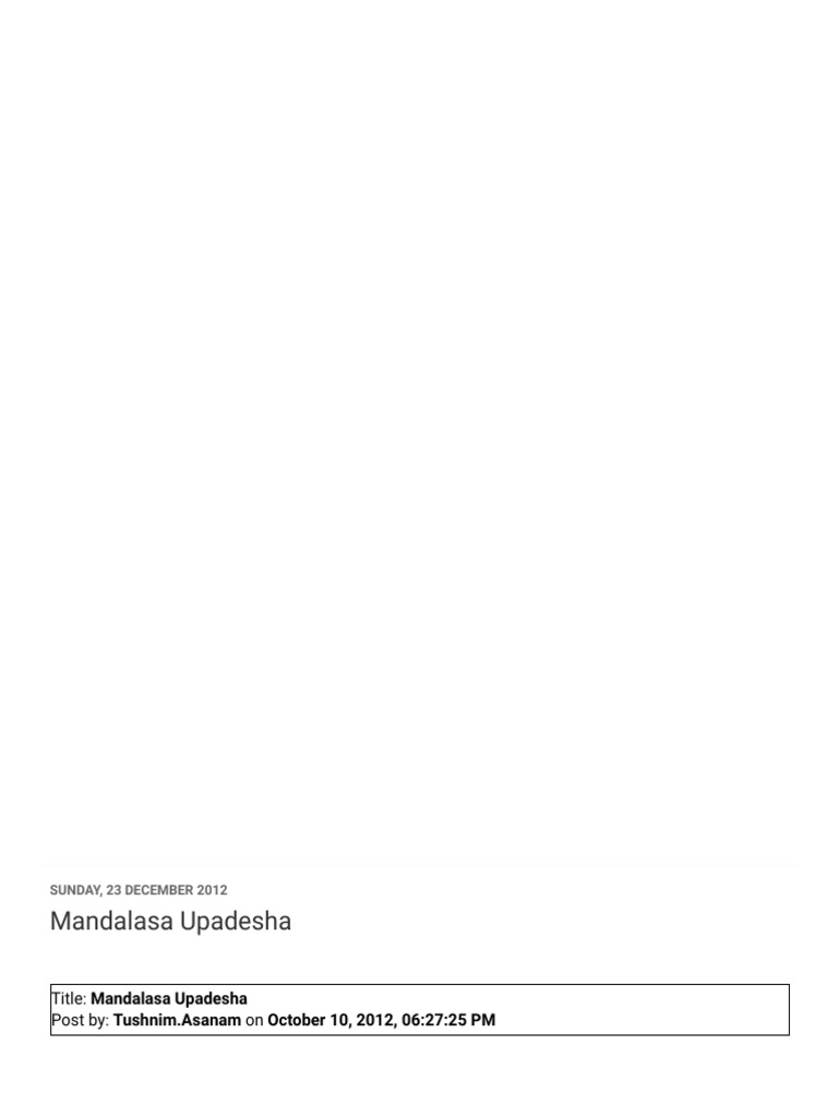 Aham Asmi. - Madalasa Upadesha | PDF | Thought | Mind