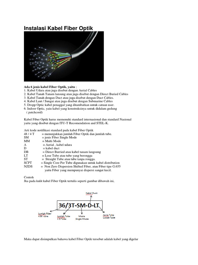 Instalasi Kabel Fiber Optik | PDF
