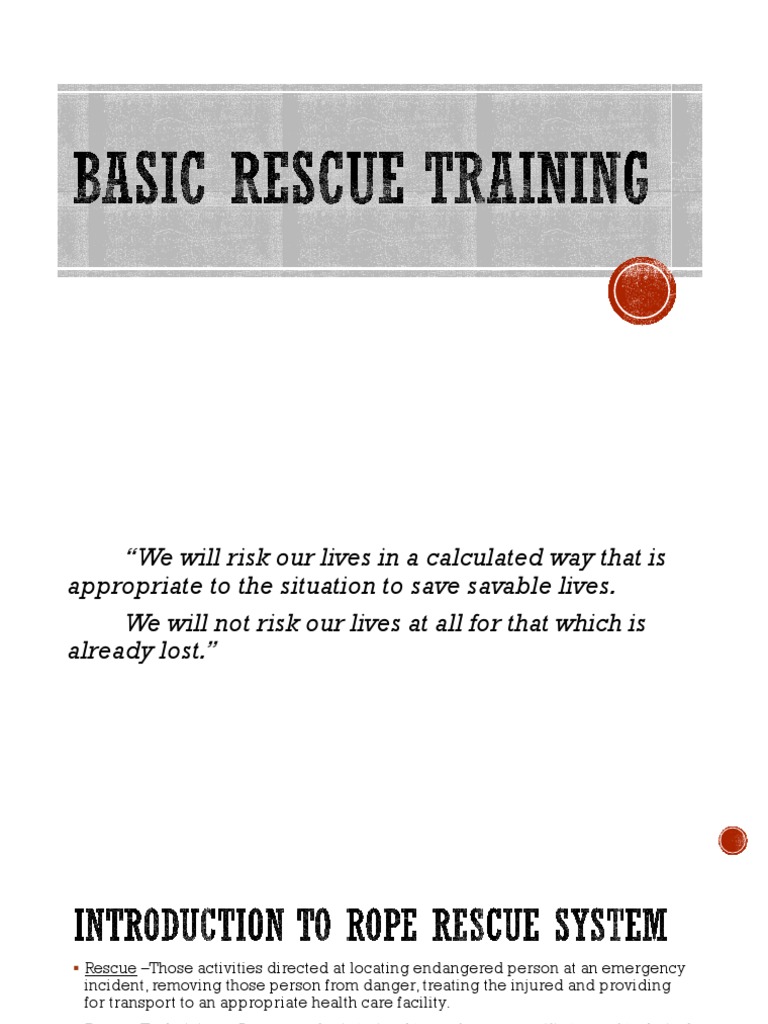Basic Rescue Training | PDF | Rope | Knot