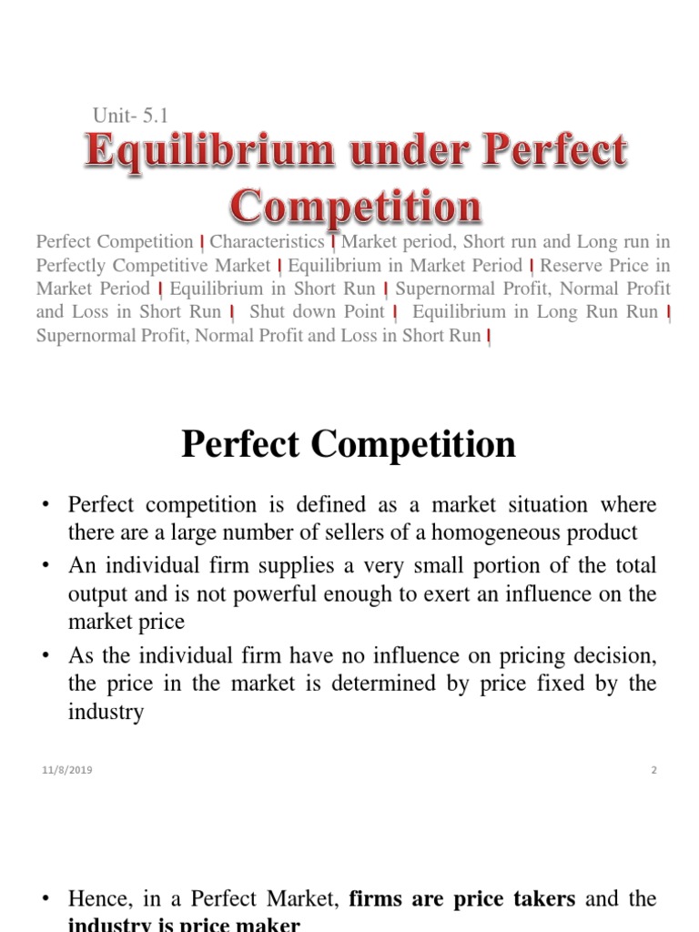 Pricing Under Perfect Competition | PDF | Perfect Competition | Long ...