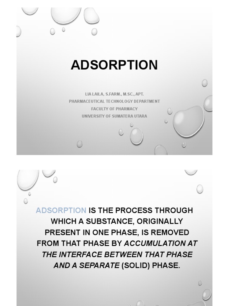 Adsorption PDF | PDF | Adsorption | Chemical Equilibrium