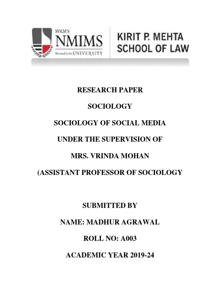 Research Paper of Sociology | PDF | Social Media | Popular Culture ...