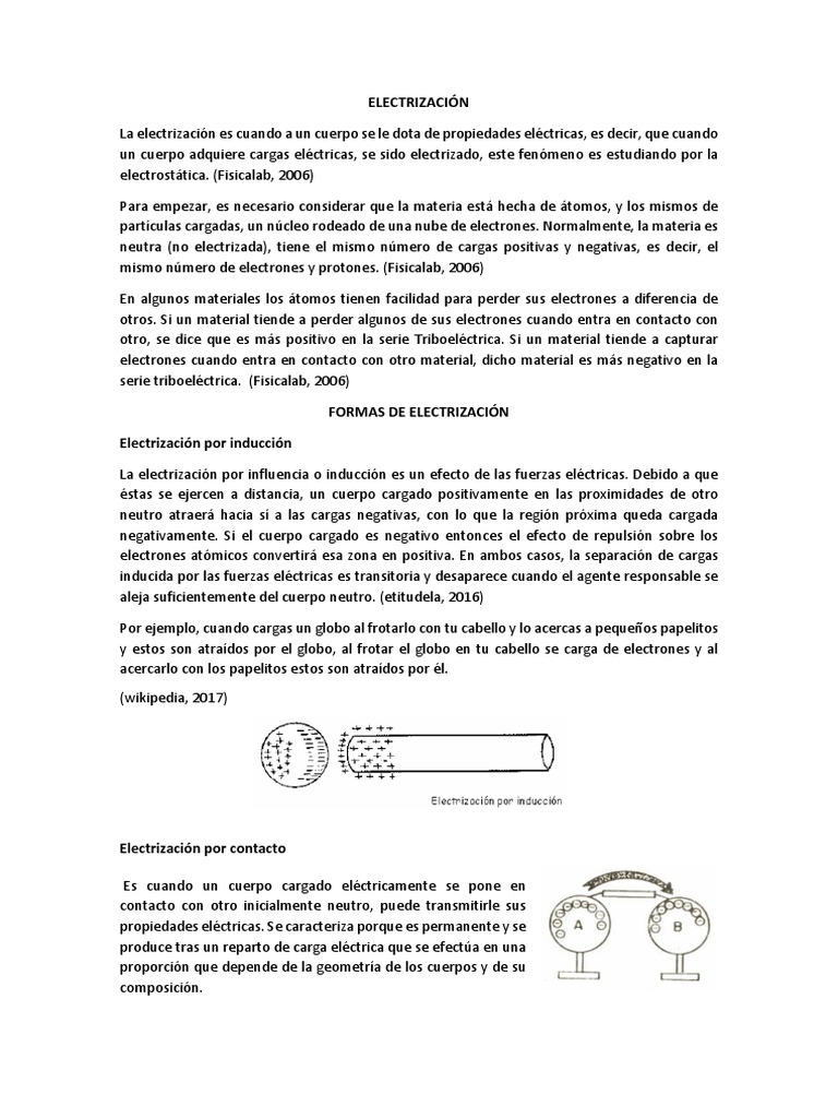 Electrización Por Inducción | PDF | Carga eléctrica | Electricidad