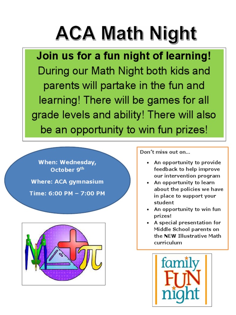 Math Night Flyer