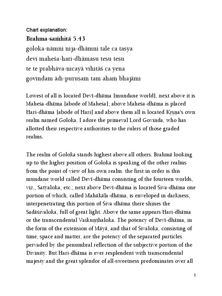 Goloka chart explanation notes.pdf | Indian Religions | Hindu Mythology