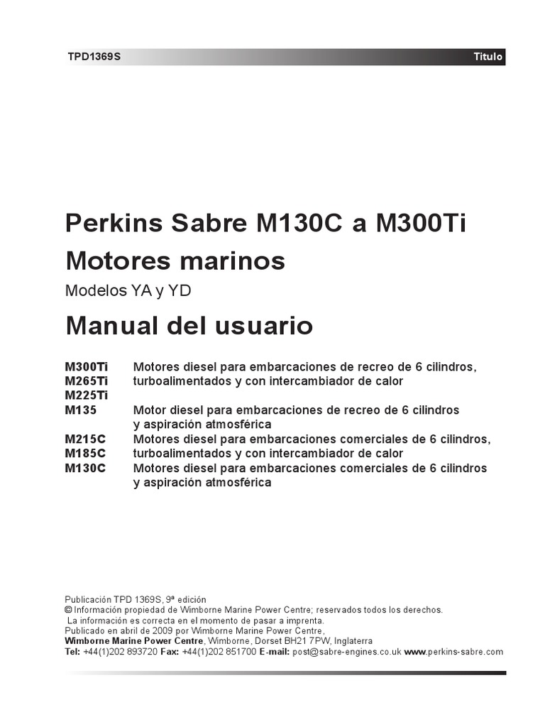 Manual de Perkins Sabre Modelo M185c | PDF | Relé | Turbocompresor