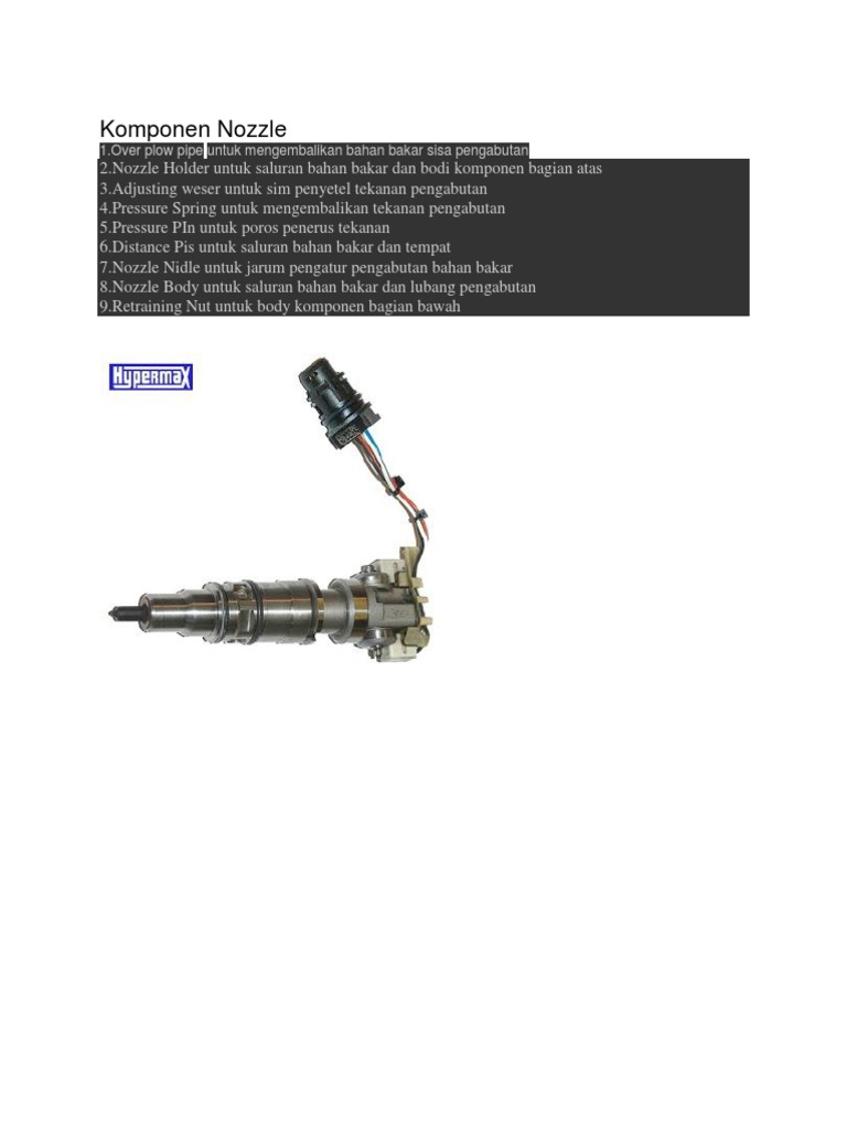 Komponen Nozzle | PDF