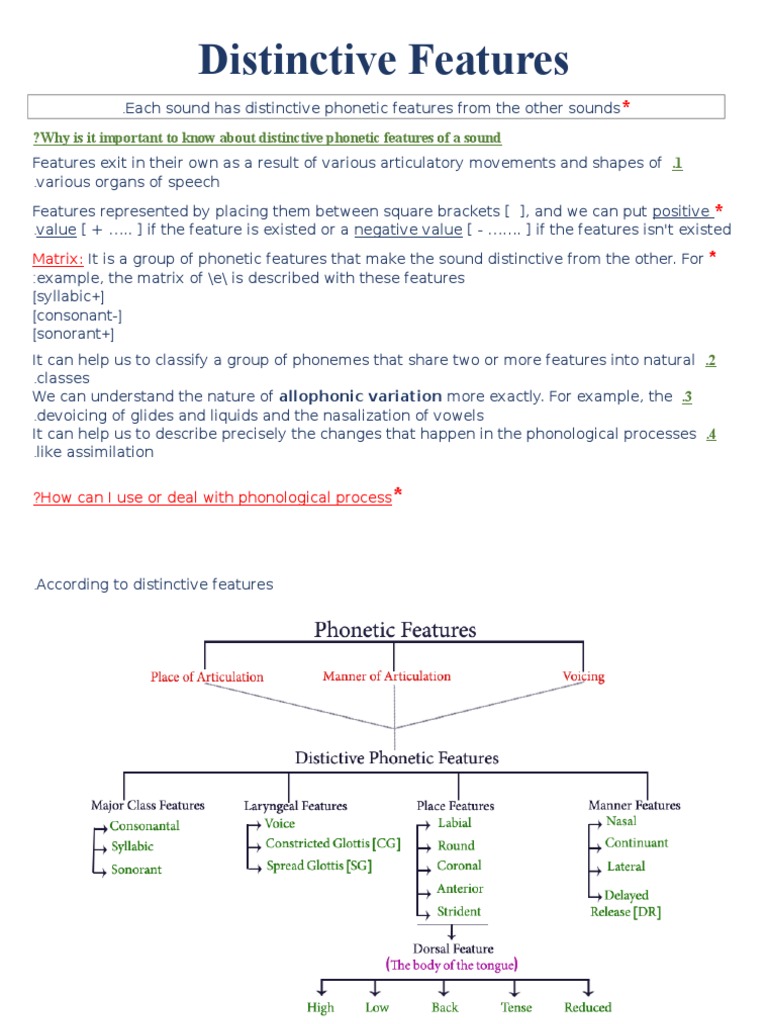 Chapter 2. Distinctive Features | PDF | Syllable | Phonetics