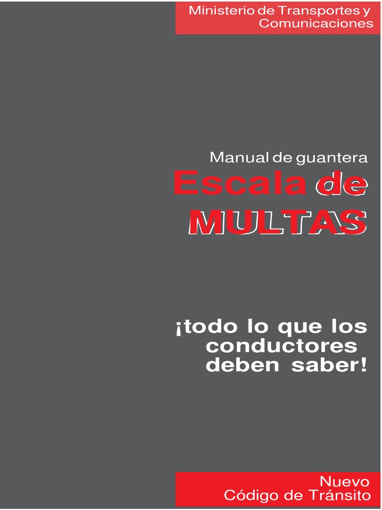 Manual de Guantera - Escala de Multas MTC | PDF | Peatonal | Semáforo