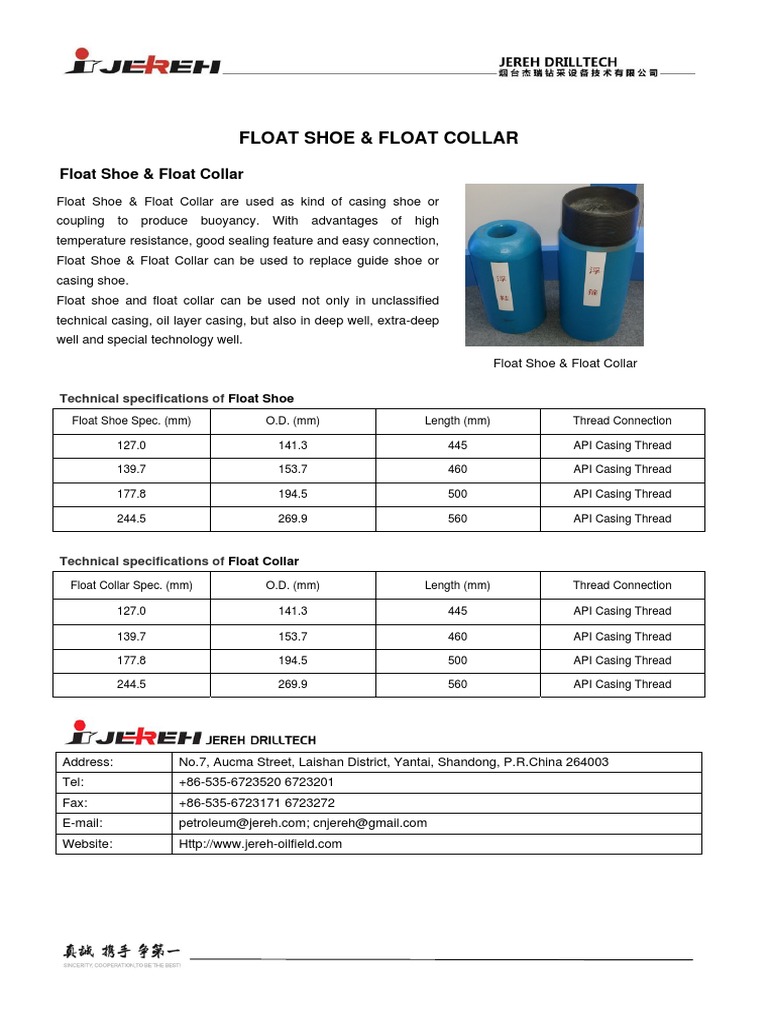 Float Collars& Float Shoe | PDF