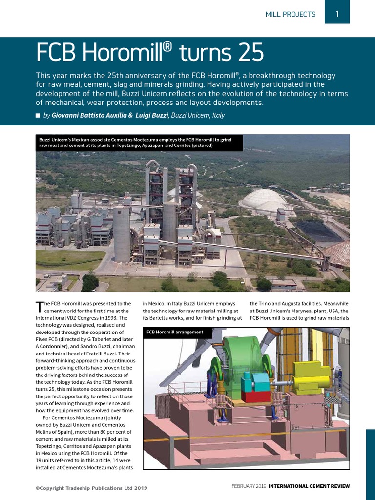 2019-02 Reprint Buzzi FCB Horomill Turns 25 | PDF | Cement | Mill ...