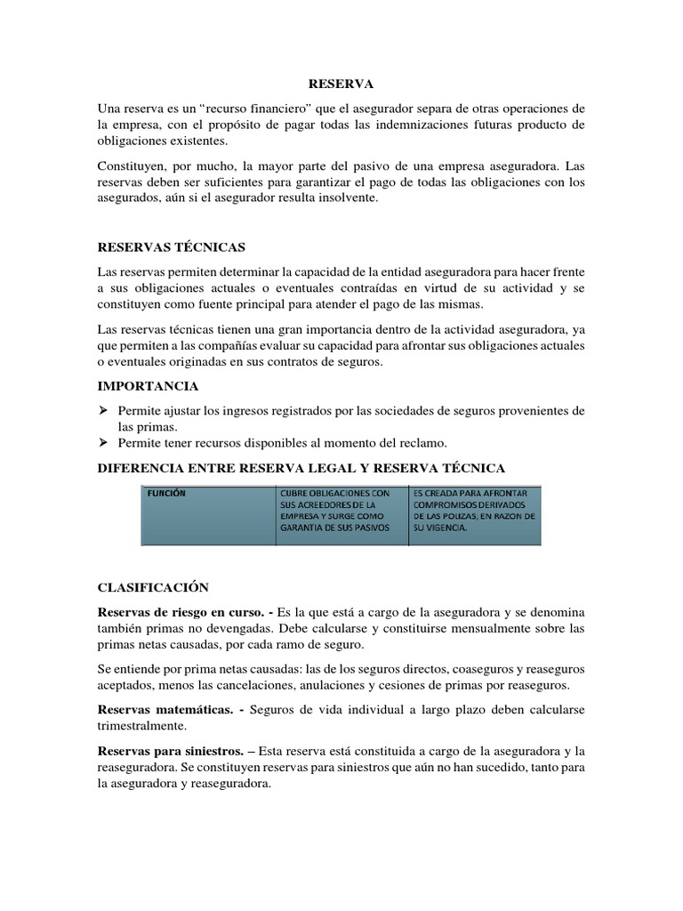 Investigación de Reservas Tecnicas Seguros | PDF | Reaseguro | Póliza de seguros