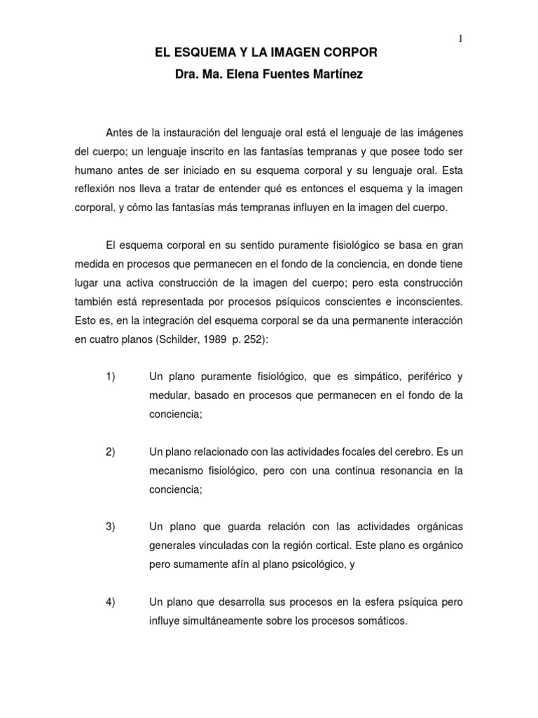 Esquema e Imagen Corporal | PDF | Imagen | Percepción
