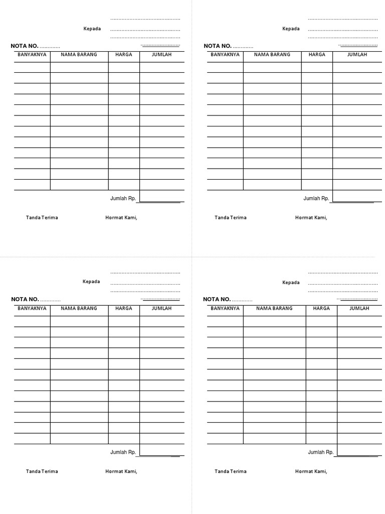 Nota Kosong Word | PDF