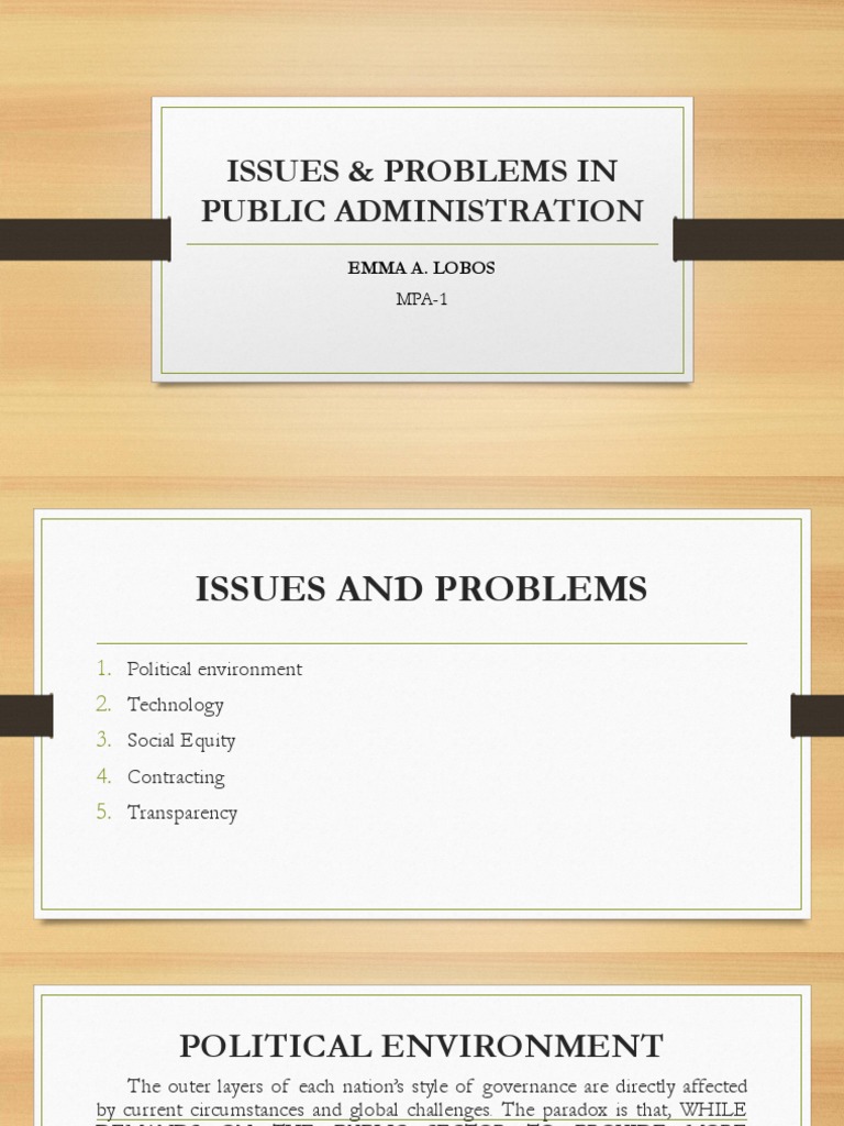 Issues & Problems in Public Administration | PDF | Public ...